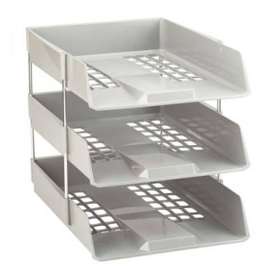 Avery Basics Letter Tray Stackable Versatile A4 Foolscap Light Grey Ref ...