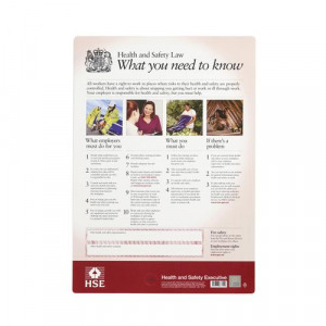 SR66369 HSE Health And Safety Law Poster A3 FWC30, Officemate
