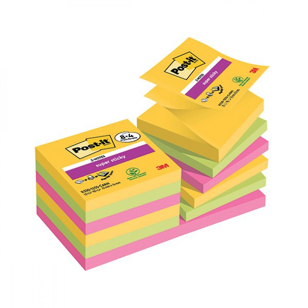 Office Supplies - POST-IT Z CARNVL 76X76 PK8/4FOC PK12