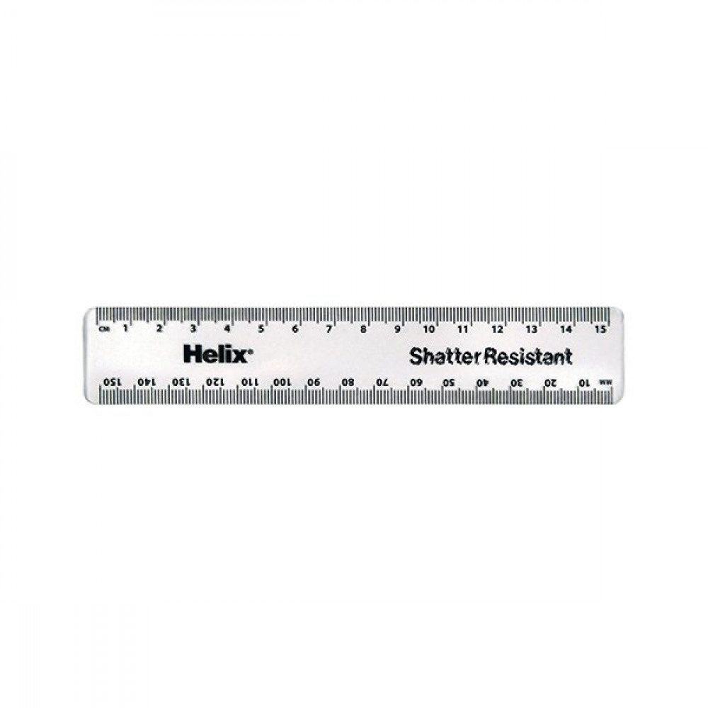 Office Supplies - HELIX SHATTER RESIST RULER 15CM PK50