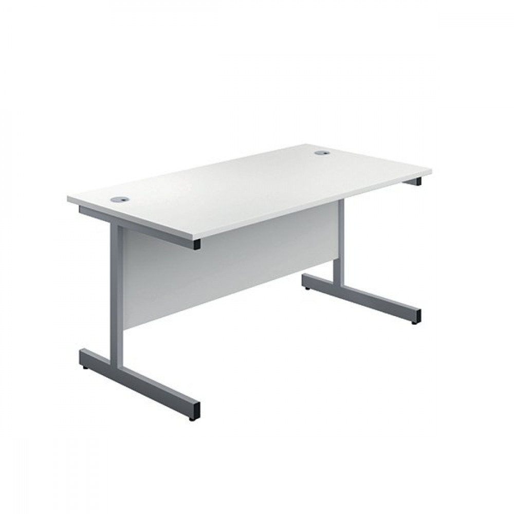 Office Supplies - FIRST RECT DESK 1200 WHITE/SLV