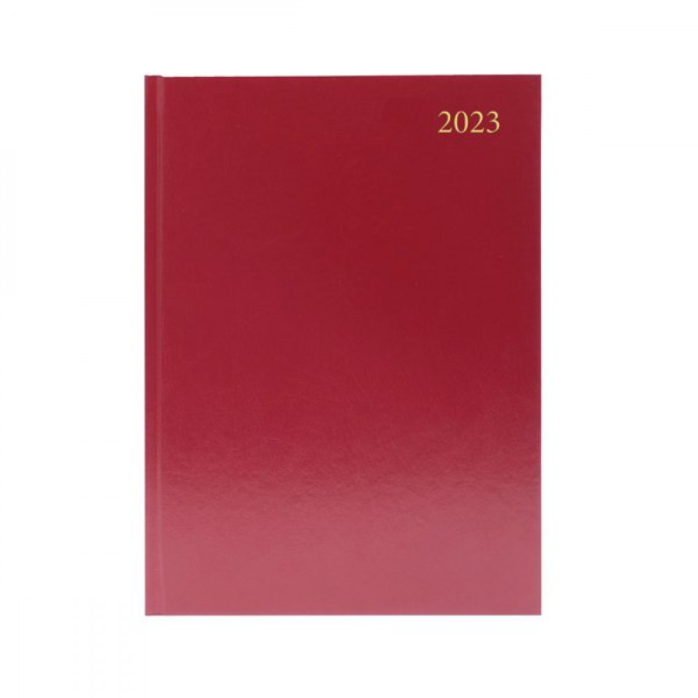 Office Supplies - DESK DIARY WTV A4 BURGUNDY 2023
