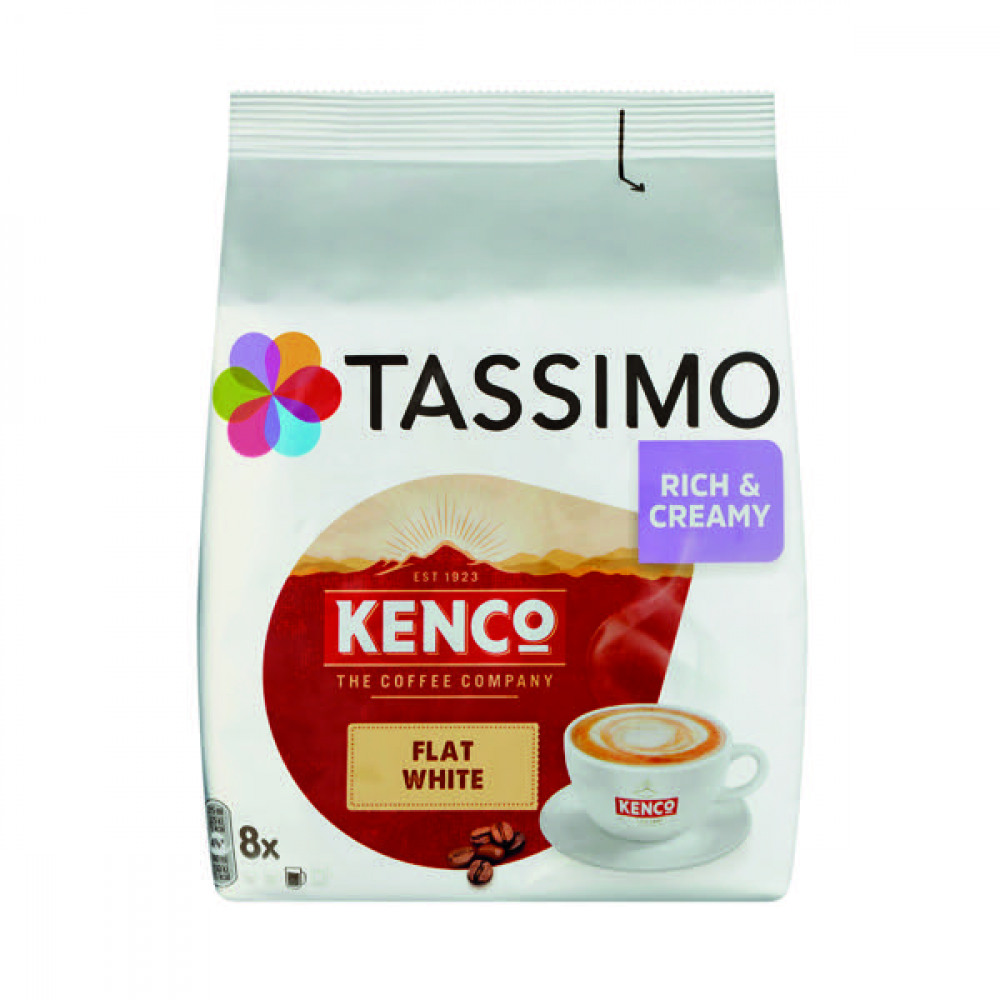 Office Supplies - TASSIMO KENCO FLAT WHITE PODS 16'S (8 DR