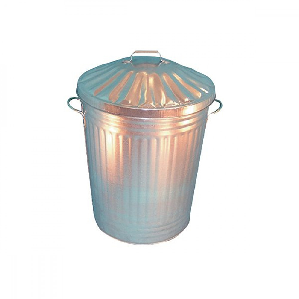 Office Supplies - GALVANISED DUSTBIN WITH LID 90L 344197