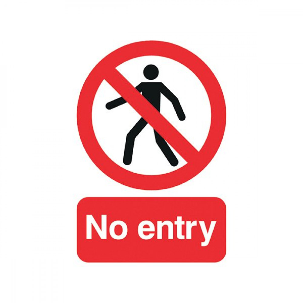 Office Supplies - SIGNSLAB A5 210X148 NO ENTRY PVC